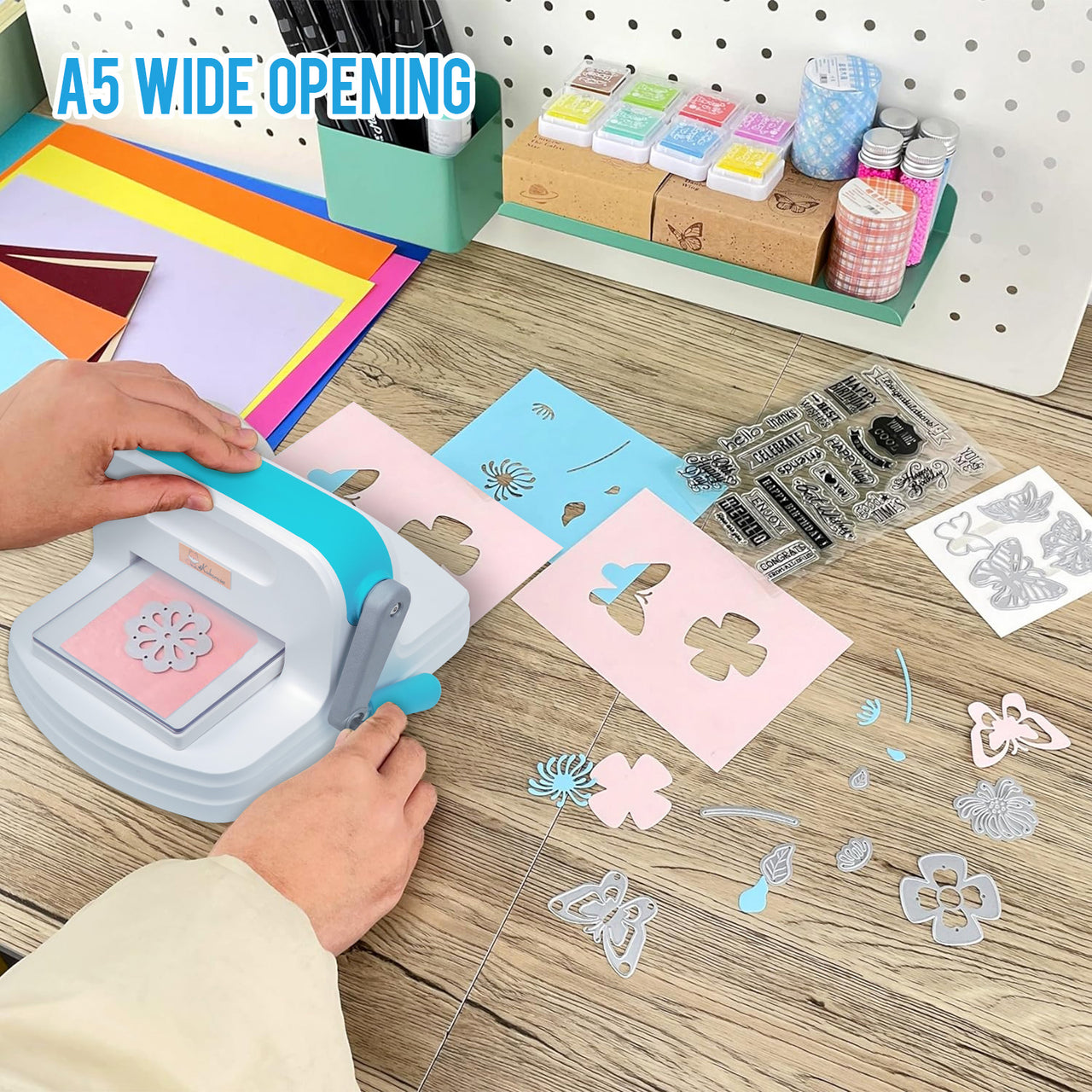 Inloveart Portable Die Cutting and Embossing Machine Manual Knurling M ...