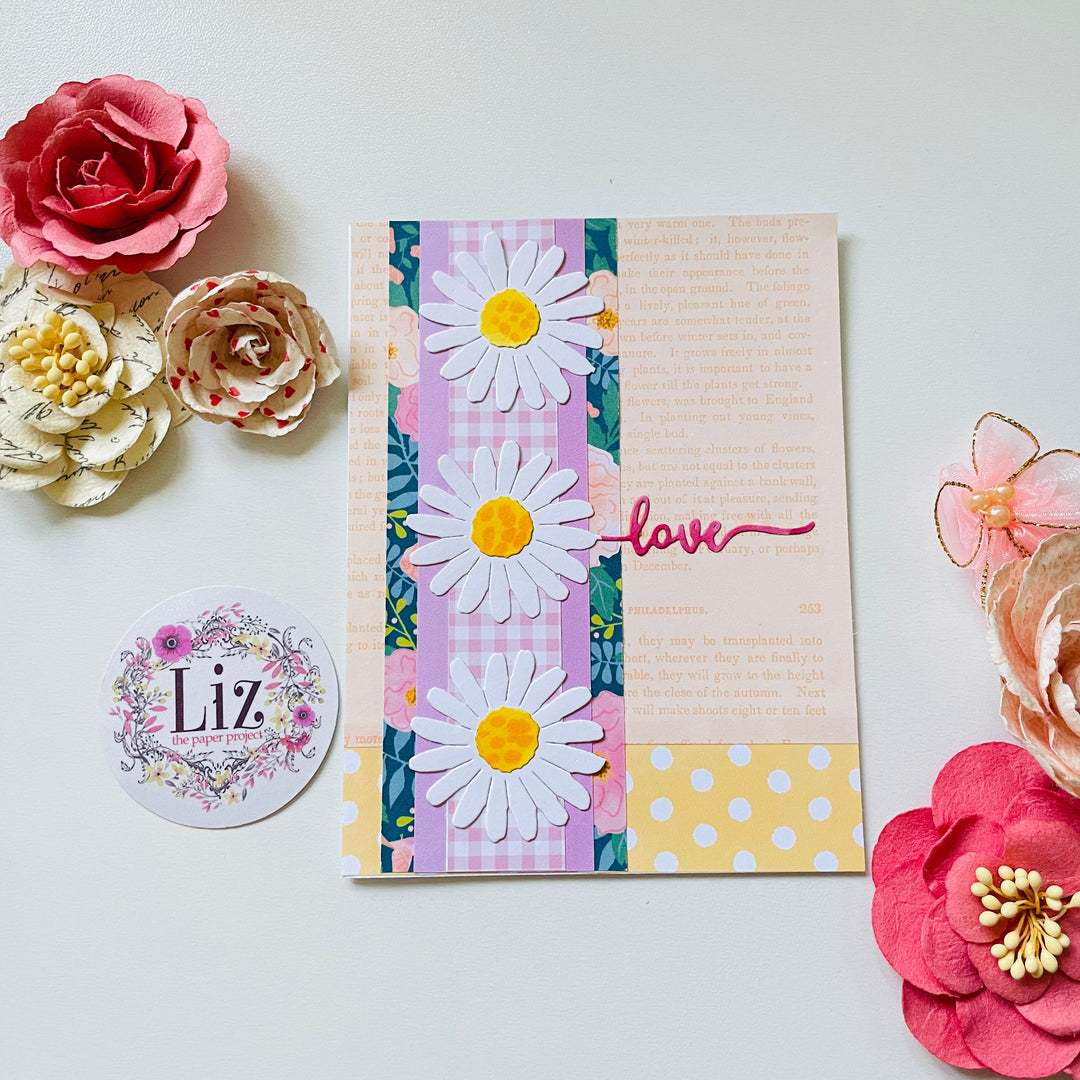 Inlovearts Sunflower with "Love, Faith, Hope" Word Cutting Dies