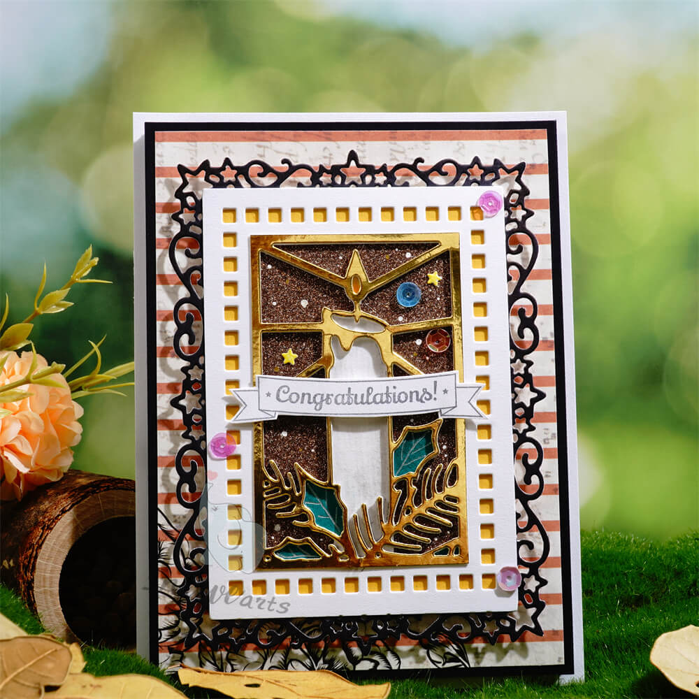 Inlovearts Christmas Candle Background Board Cutting Dies Inlovearts Christmas Candle Background Board Cutting Dies