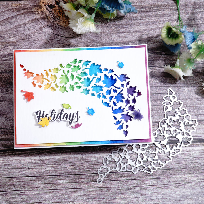 Inlovearts Maple Leaf Wave Border Cutting Dies