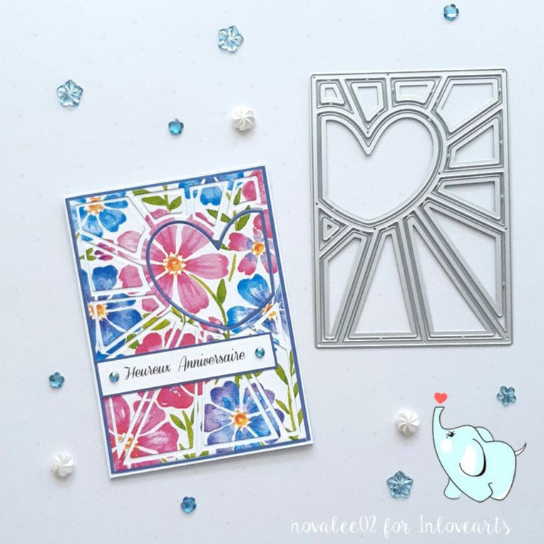 Inlovearts Combination of Heart and Lines Background Cutting Dies