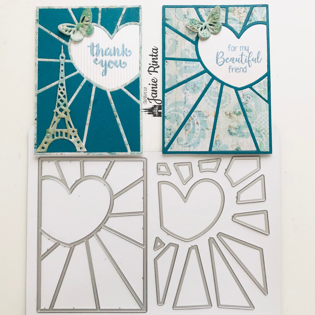 Inlovearts Combination of Heart and Lines Background Cutting Dies