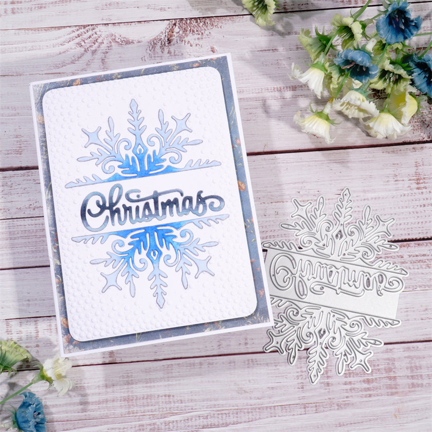 Inlovearts Christmas Words with Snowflakes Cutting Dies