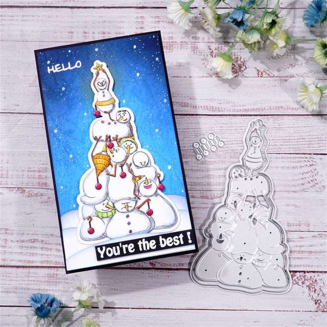 Inlovearts Snowman In Triangle Shape Cutting Dies
