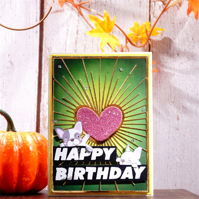 Inlovearts Heart-centered Line Background Board Cutting Dies