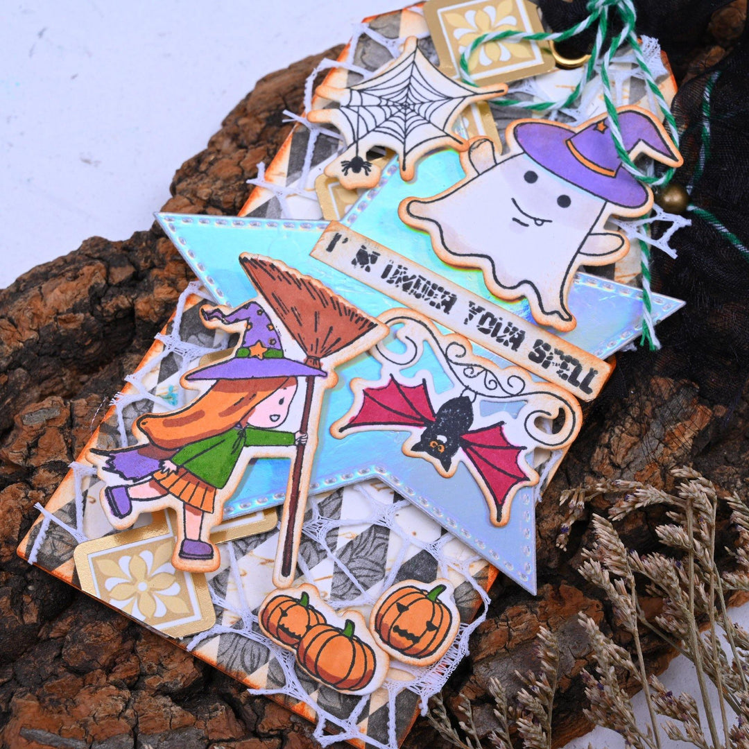 Cute Halloween Witches Dies with Stamps Set – Inlovearts
