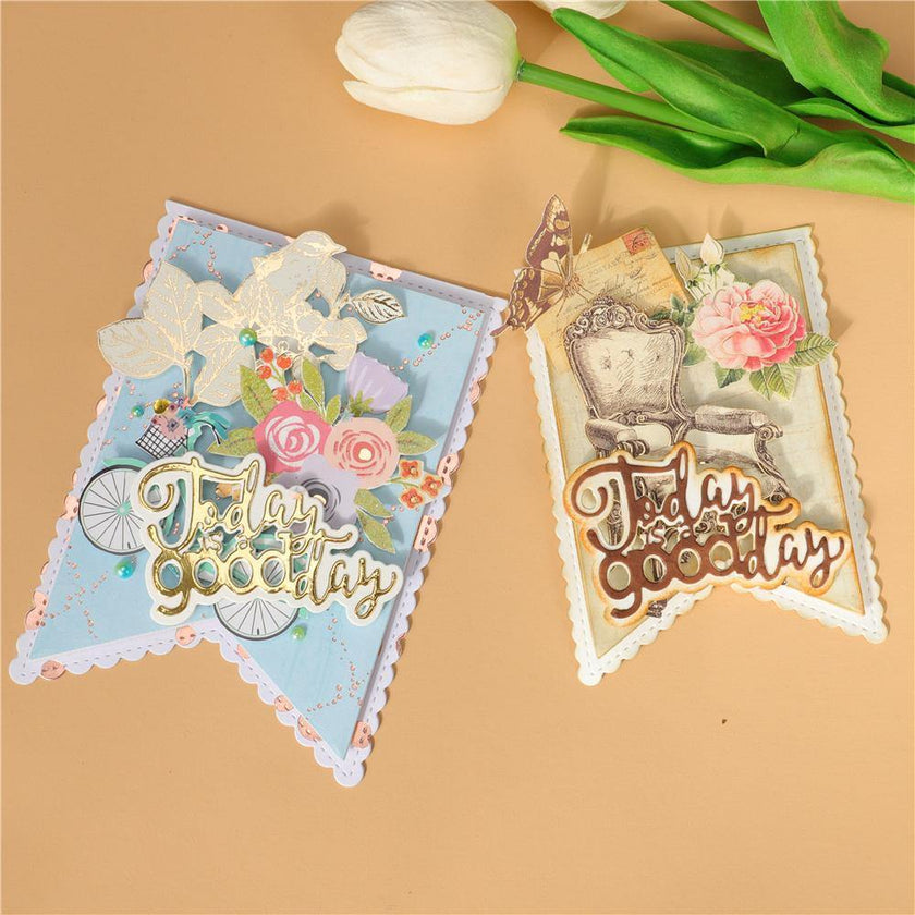 Inlovearts Stitched Lace Tag Decor Dies
